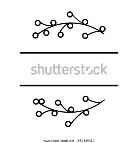 Abstract Branch Wreath Split Monogram Floral Stock Vector Royalty Free