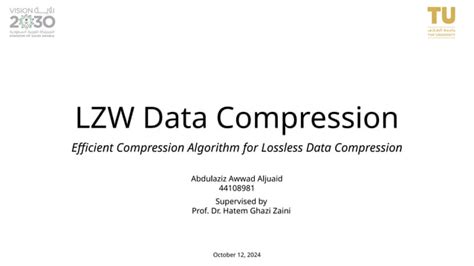 Lzw Data Compression Efficient Compression Algorithm For Lossless Data Compression Ppt