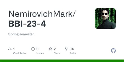Github Nemirovichmarkbbi 23 4 Spring Semester