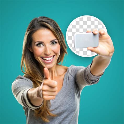 Blonde Doing Selfie On Isolated White Background Premium Ai Generated Psd