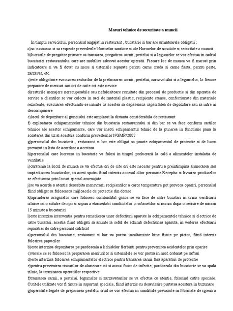 Masuri Tehnice De Securitate A Muncii Pdf