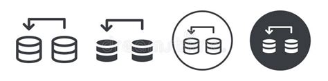 Database Transfer Files Icon Vector Logo Outline Stock Vector Illustration Of Connect