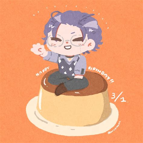 ヒプマイ「ロショ先誕生日おめでとう㊗️ プリンいっぱいたべて🍮 躑躅森盧笙誕生祭20」めいそんじゃのイラスト