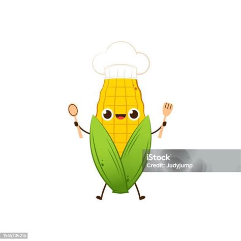 Vektor Jagung Desain Karakter Jagung Jagung Dengan Latar Belakang Putih