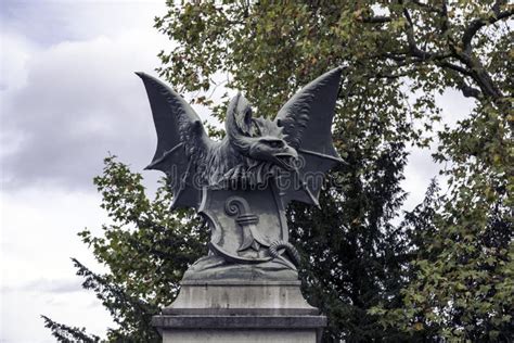 The Dragon Of Basel Basilisk Statue In Basel Switzerland Stock Image