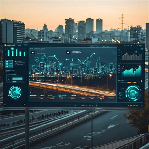 A Digital Dashboard Showing Realtime Updates On Urban Infrastructure