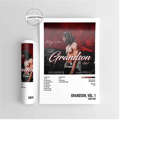 Grandson Vol 1 King Von Music Album Poster High Quality Inspire