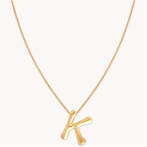 K Bold Initial Gold Necklace Astrid And Miyu Necklaces