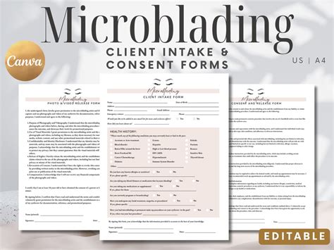 Microblading Bundle Forms Microblading Form Microblading Consent Form
