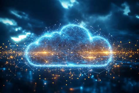 Abstract Cloud Computing Network Digital Data Global Connections