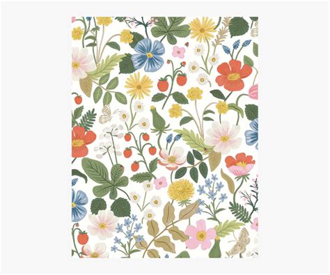 Strawberry Fields Wallpaper Sample White Rifle Paper Co