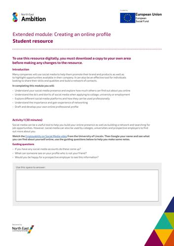 Work Experience Framework Teaching Resources