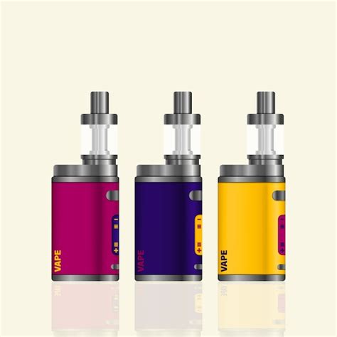 Conjunto de cigarrillos electrónicos realistas Vector Premium