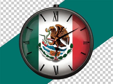 Mexico Flag Clock On White Back Ground Premium Ai Generated Psd