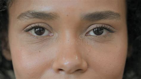 Close Up Of Blinking Eyes Of African Woman Stock Image Image Of