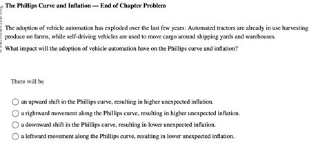 Solved There Will Bean Upward Shift In The Phillips Curve