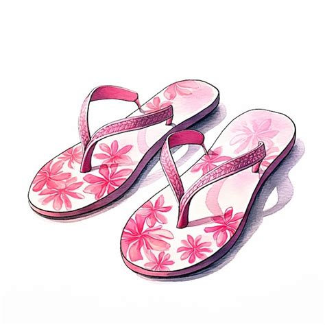 Premium Photo Pair Of Pink Flip Flops With Pink Flowers On Them