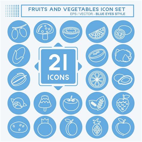 conjunto de iconos de frutas y verduras adecuado para el símbolo de la educación estilo de