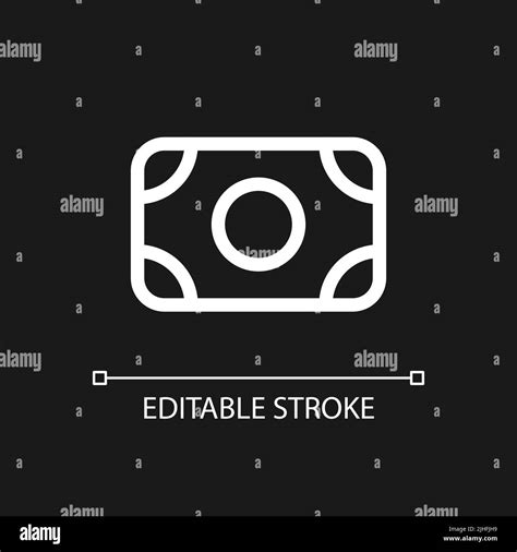 Banknote Pixel Perfect White Linear Ui Icon For Dark Theme Stock Vector Image Art Alamy