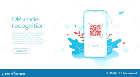 QR Code Technology In Creative Flat Vector Illustration Smartphone