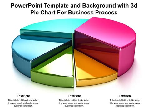 Powerpoint Template And Background With 3d Pie Chart For Business