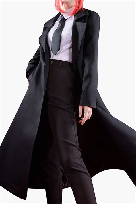 Makima Trench Coat And Suit Chainsaw Man Cosplay Outfit L Black 4