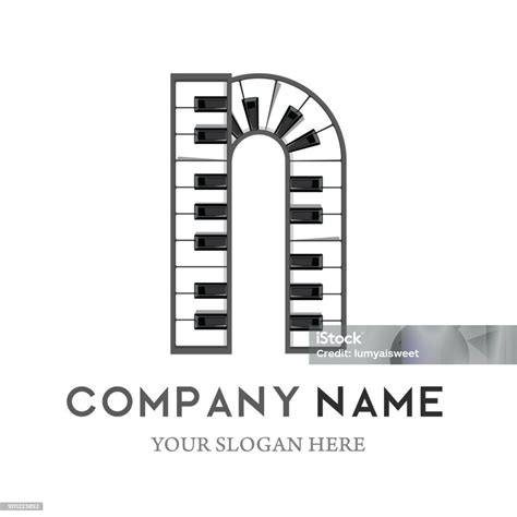 N 문자 로고 디자인 피아노 키보드 로고입니다 알파벳 N에 대한 스톡 벡터 아트 및 기타 이미지 알파벳 N 음악 개념 Istock