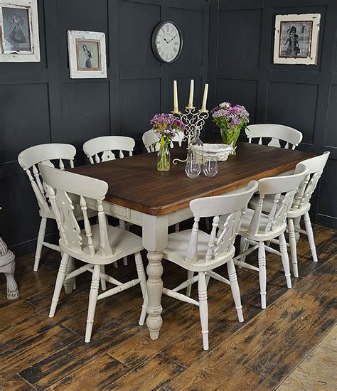 Dine In Style With Our Fabulous 8 Seater Farmhouse Set Painted In
