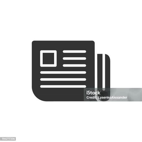 플랫 스타일의 잡지 페이지 아이콘입니다 흰색 고립 된 배경에 뉴스 벡터 일러스트 브로셔 비즈니스 개념입니다 그래픽 프린트에 대한 스톡 벡터 아트 및 기타 이미지 Istock