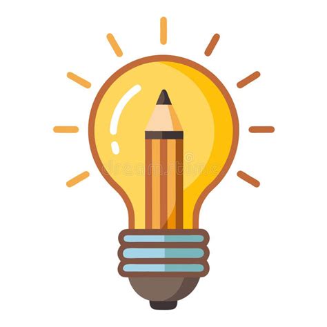 Creative Idea Lightbulb With Pencil Inside Symbolizing Innovation And Inspiration Stock Vector