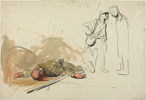 A Dead German Soldier Recto B Head Of A Soldier Verso By Jean