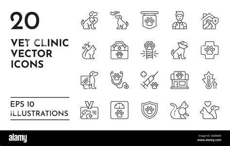 Pet Icons Vet Clinic Veterinary Shop Medical Hospital For Domestic