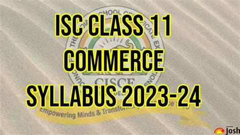 Isc Class 11 Commerce Syllabus 2023 2024 Download Class 11th