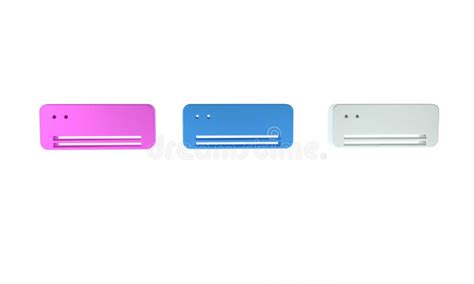 Colorful Air Conditioner Icon Isolated On White Background Split