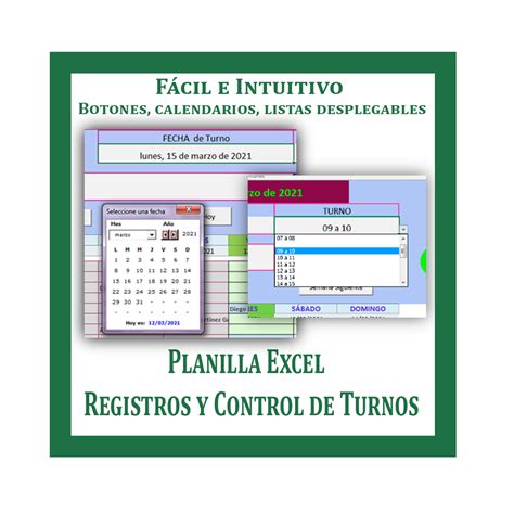 Control Y Registros De Turnos Planilla Excel Orden Total USD 8 99