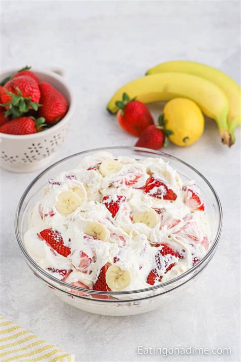 Strawberry Banana Cheesecake Salad Eating On A Dime