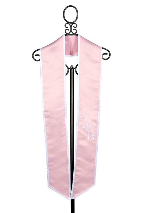 Gamma Phi Beta Graduation Stole Light Pink Sorority Specialties