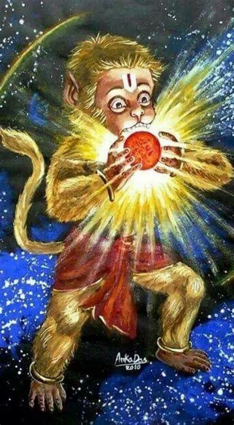 Hanumanji Eating The Sun 2010 By Anka Das Rimaginaryworldeaters