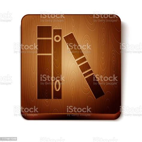 흰색 배경에 격리 된 용지 및 문서 아이콘이있는 갈색 Office 폴더입니다 사무실 바인더 폴더 기호를 보관합니다 나무 사각형