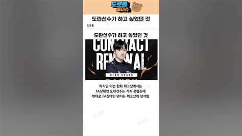 도란선수가 하고 싶었던것은 여행과 워크샵 도란 티원 T1 Youtube