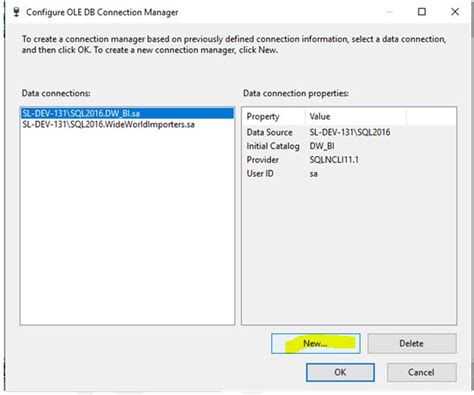Sql Server Integration Service Ssis 2016 Create Ole Db Connection