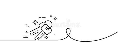 Keys Line Icon Door Access Lock Sign Continuous Line With Curl