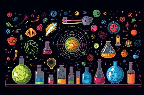 Premium Photo Vector Colorful Science Objects And Icons Vector