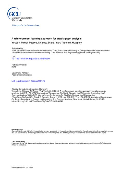 pdf a reinforcement learning approach for attack graph analysis