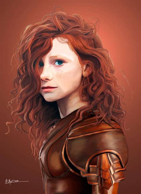 Human Rogue By F Martinez Female Red Head With Padded Leather Armour