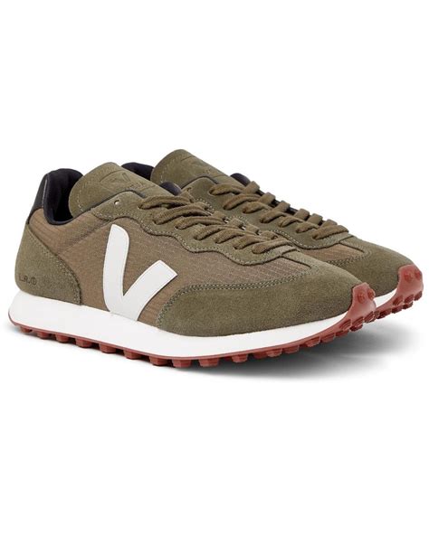 Veja Leather Rio Branco Ripstop Sneakers Kaki Pearl For Men Lyst