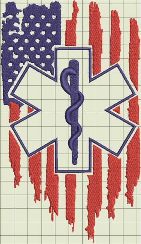 Ems Us Flag Digitized Embroidery Design Files Etsy
