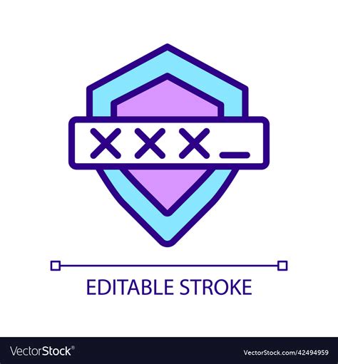 Strong Password Pixel Perfect Rgb Color Icon Vector Image