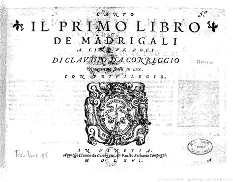 Madrigali A 5 Voci Libro 1 Merulo Claudio IMSLP