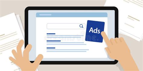 Ads In Search Engine Result Page Marketing Ad Digital Placement Stock